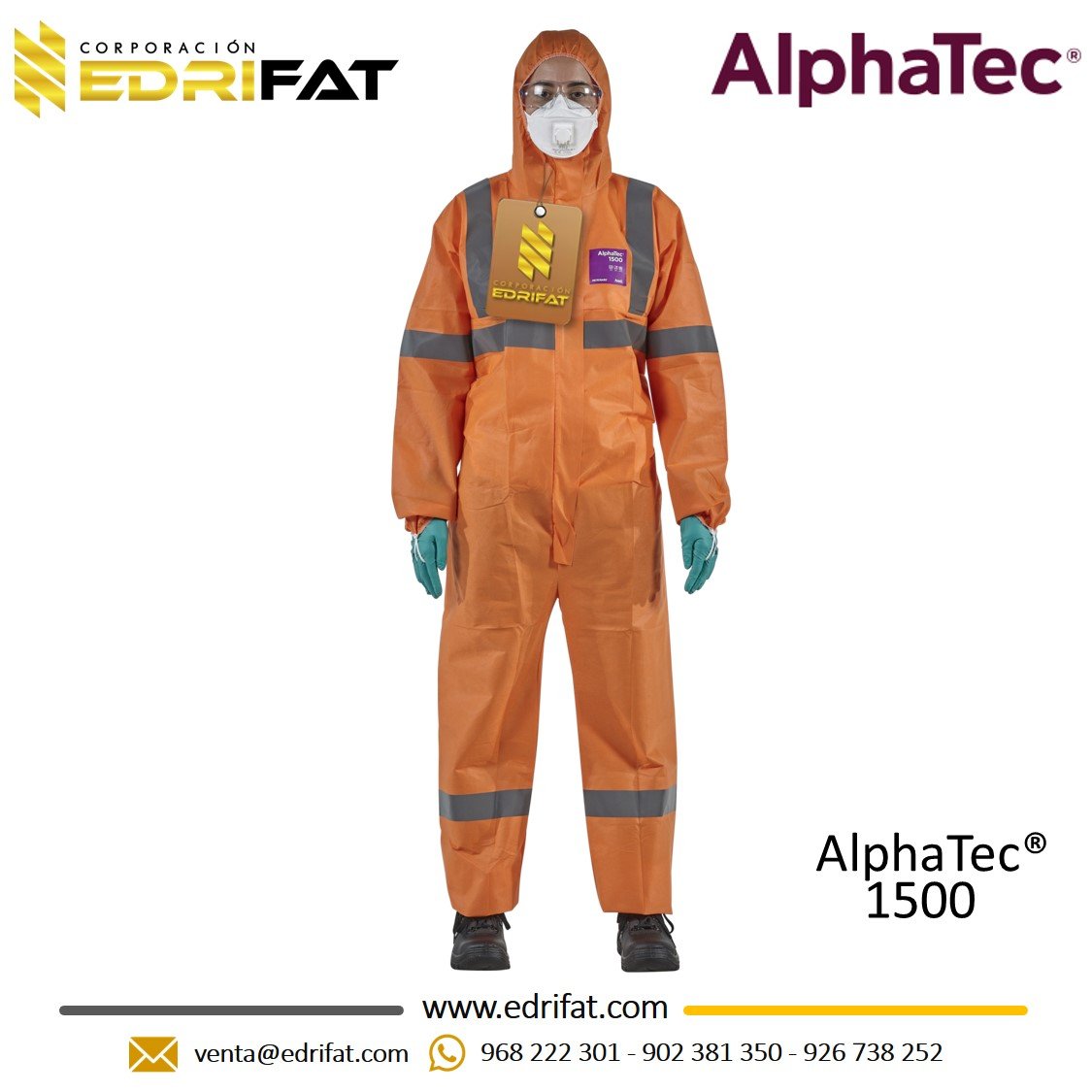 Trajes descartables Alpha TEC 2000 Comfort Modelo 129 - edrifat.com